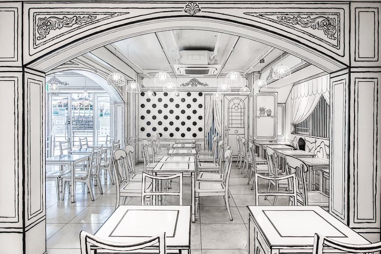 漫画の中にいるような2次元の世界を表現した日本のカフェ / 2D CAFE - Jiuni Q